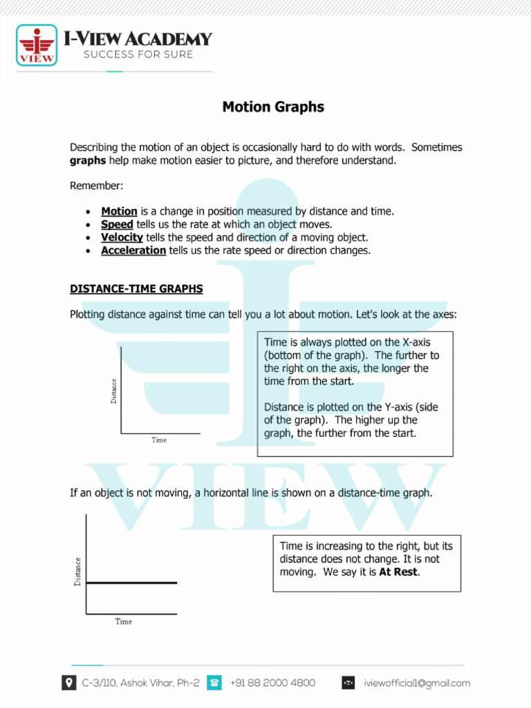Motion - Graphs IGCSE Gr9 PHYSICS - Test | PDF