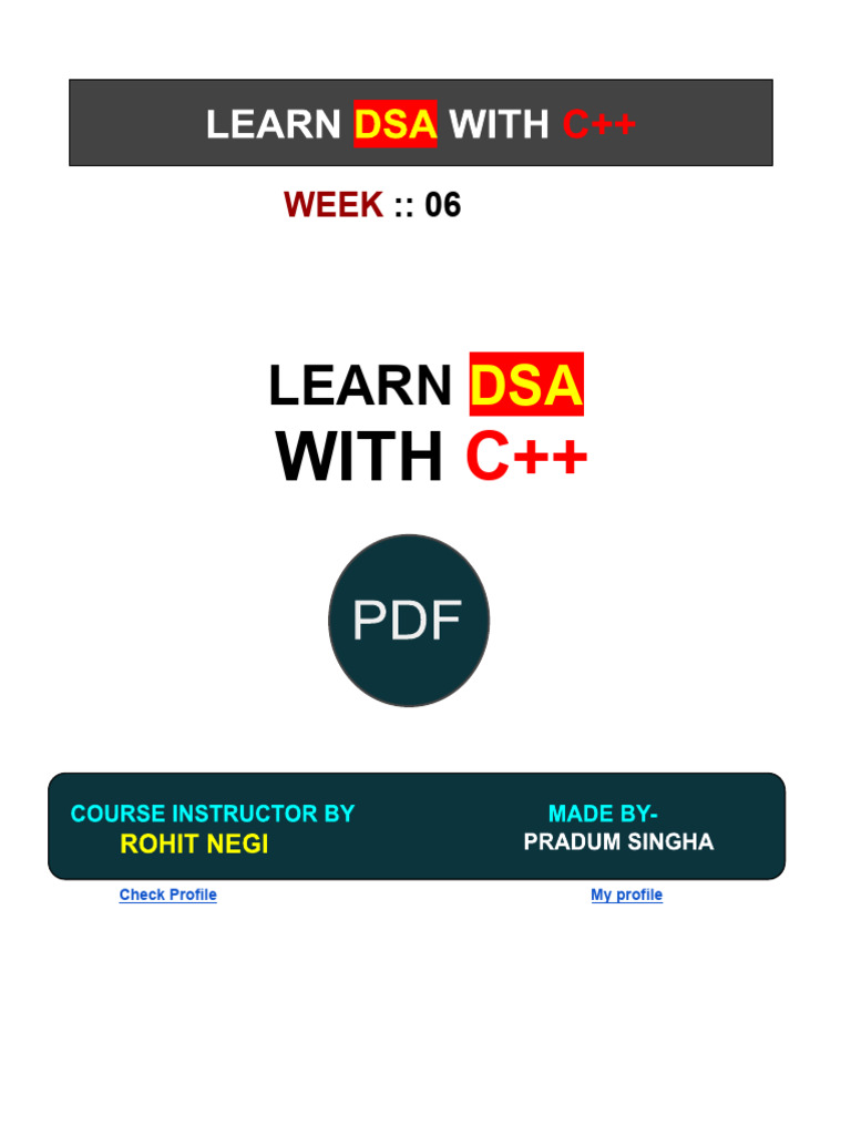 Week 06 Learn Dsa With C Pdf Algorithms And Data Structures Computer Programming