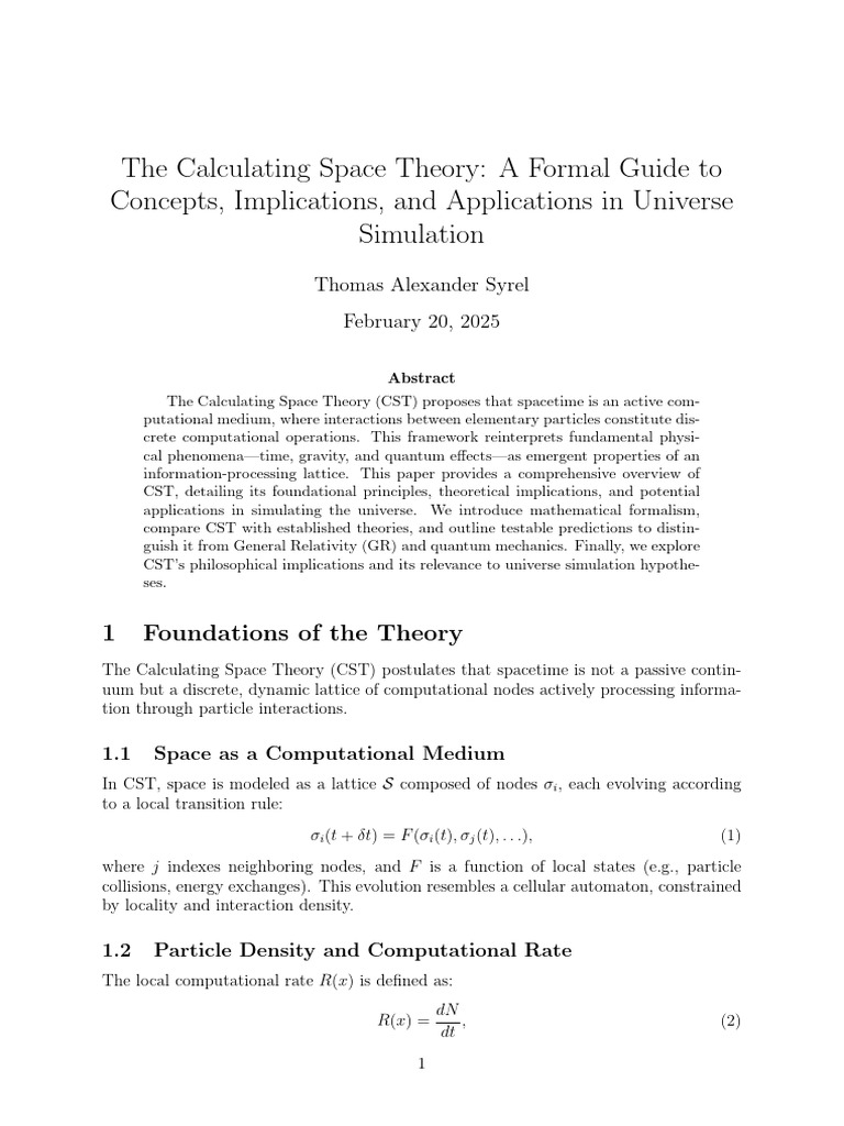 Calculating Space Theory Overview | PDF | Gravity | Quantum Mechanics
