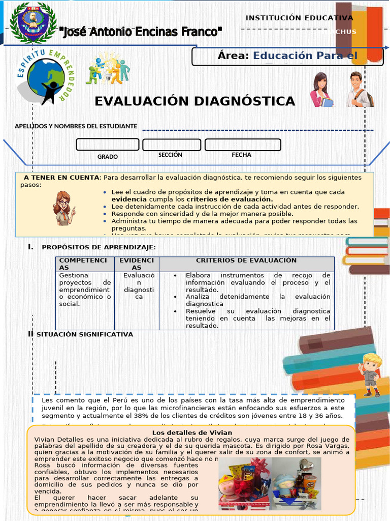 Ept - Eval. Diagnostica 1º | PDF | El pensamiento de diseño | Evaluación