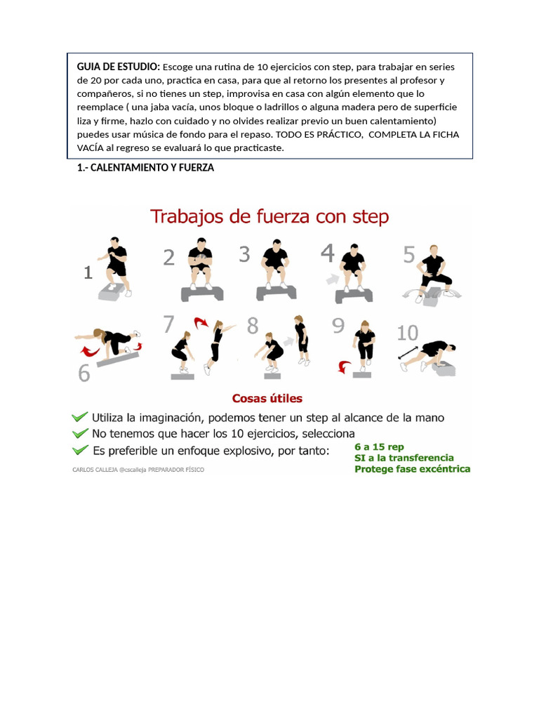 Guia Trabajoj Eeff Rutina Step # 2 | PDF