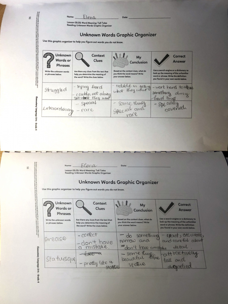 Unknown Word Graphic Organizer | PDF