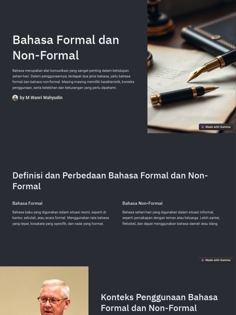 Perbedaan Bahasa Formal dan Non-Formal | PDF