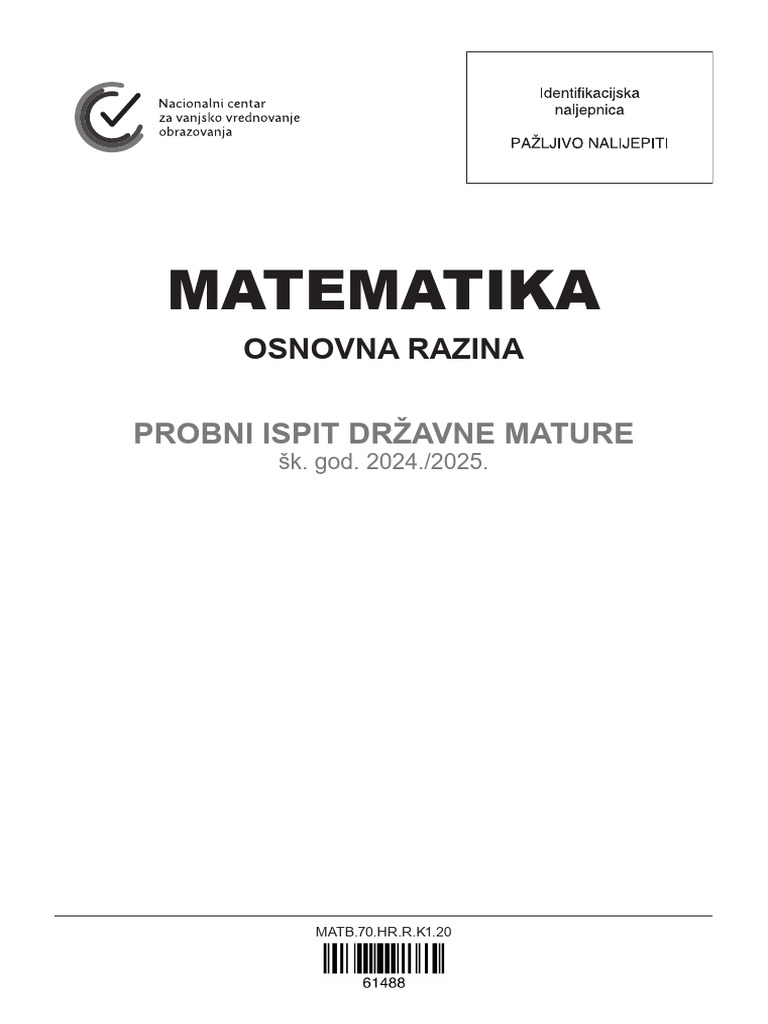 Matematika: Osnovna Razina | PDF
