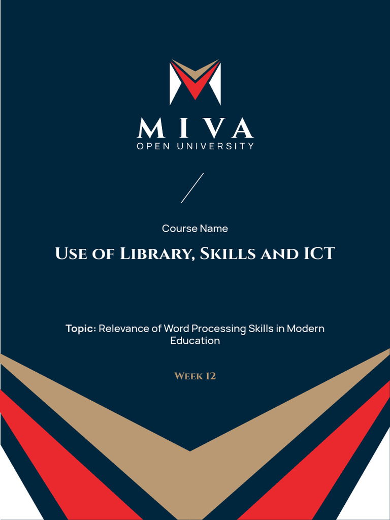 Week 12 Relevance of Word Processing Skills in Modern Education | PDF | Word Processor | Skill