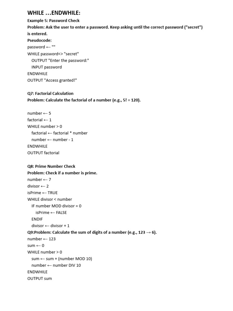 Practice Tasks - While - Repeat | PDF | Password | Computer Science
