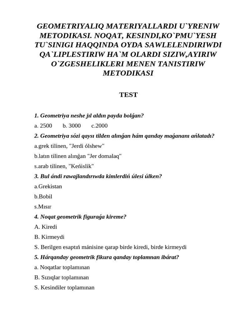 7-Tema TEST Matem | PDF