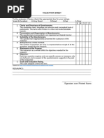 Validation Sheet For Research Questionnaire | PDF