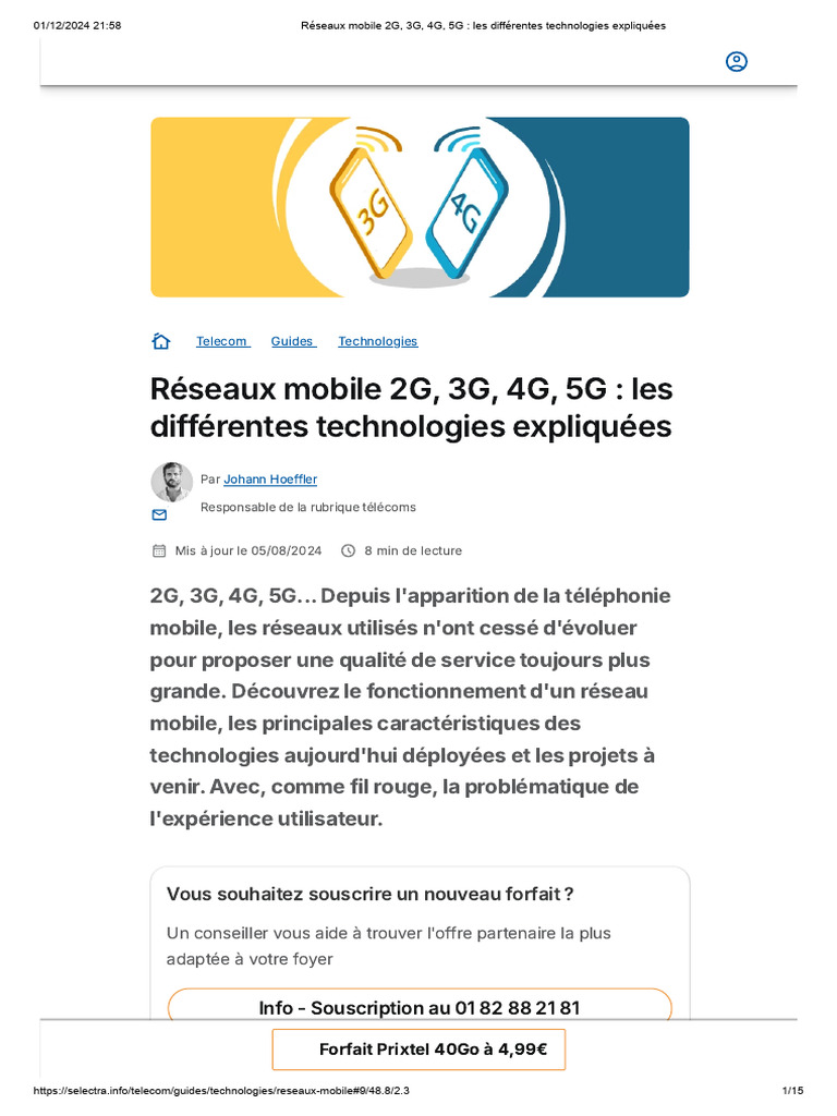 Évolution des réseaux mobiles 2G à 5G | PDF | 4G | LTE Advanced