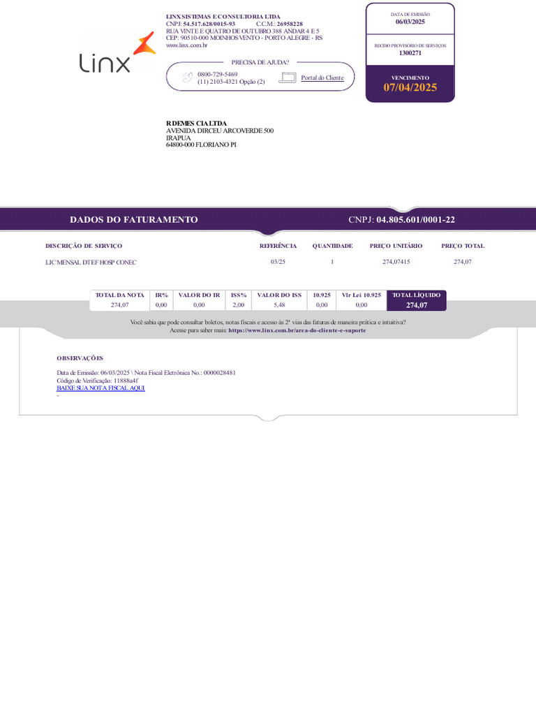 Fatura | PDF | Bancos