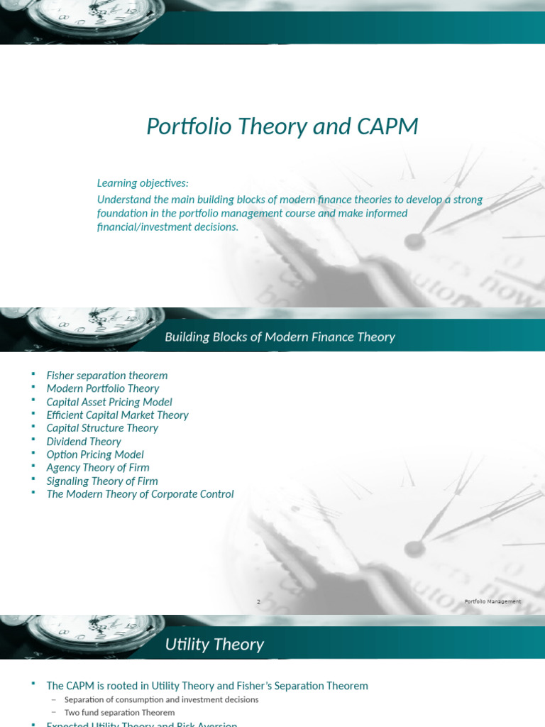 FINA4040 3A Portfolio Theory and CAPM | PDF | Modern Portfolio Theory ...