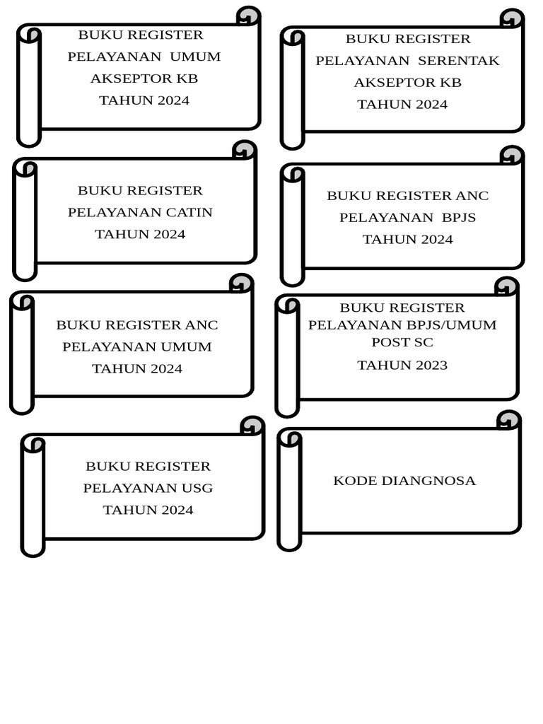 Buku Register Pelayanan Kesehatan 2023-2024 | PDF
