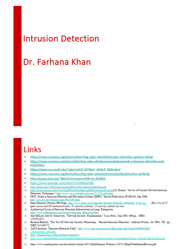 Lecture (Part 1) - Intrusion Detection | PDF | Http Cookie | Computer Network