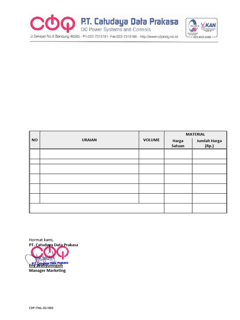 Referensi Harga Rectifier Dan Batere PT. CDP 2022 | PDF