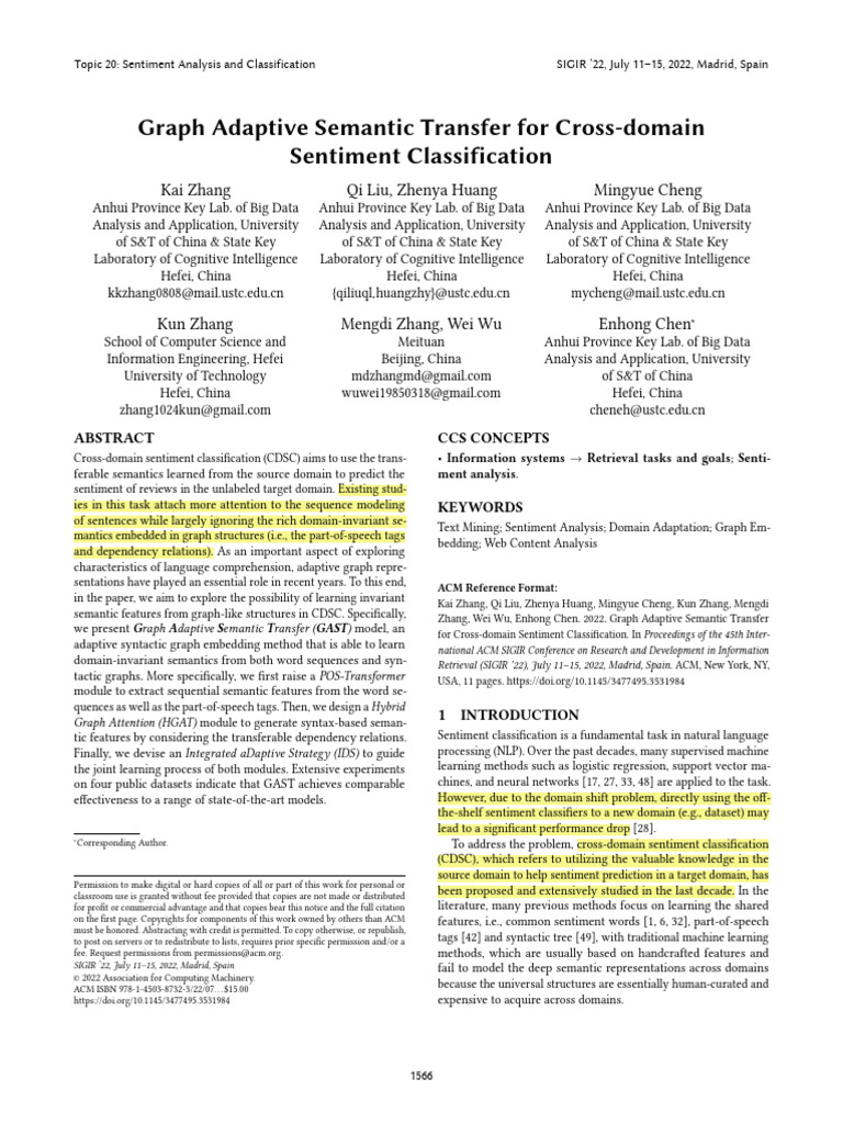 Graph Adaptive Semantic Transfer For Cross-Domain | PDF | Syntax | Artificial Intelligence