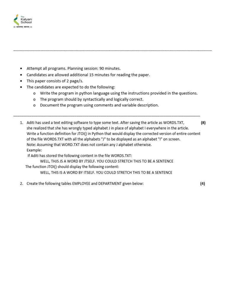 Grade 12 Practical Exam Paper - SET A - Final | PDF | Computer Program | Programming