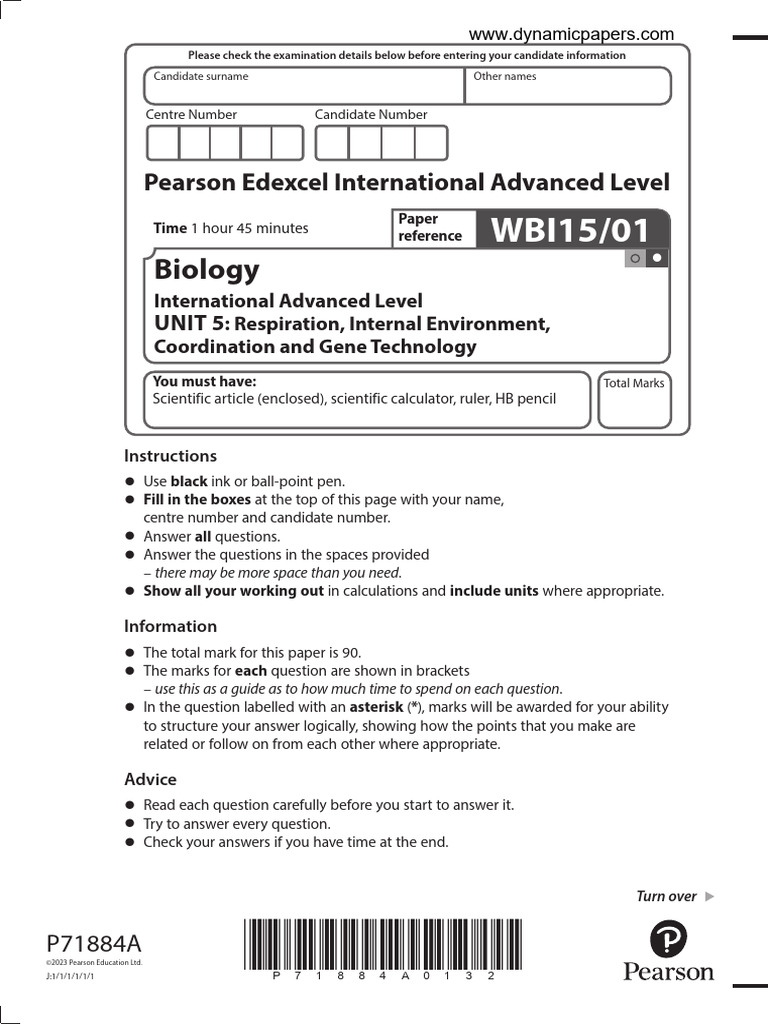 Biology A Level Exam Paper: Unit 5 | PDF | Histone | Axon