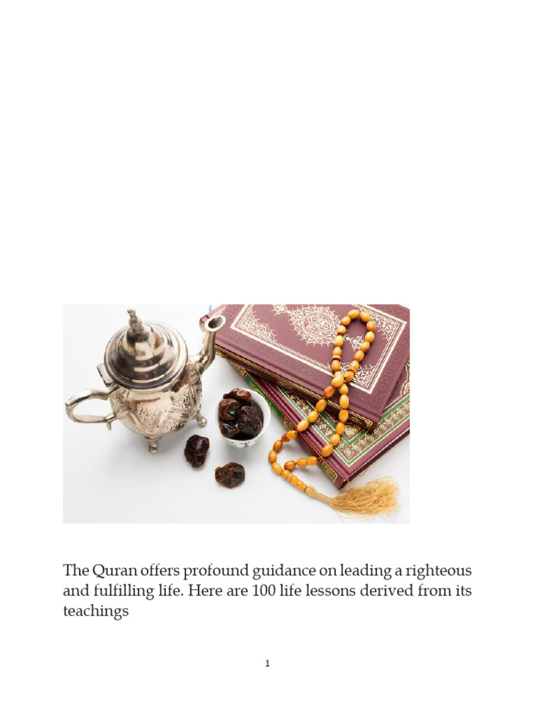 100 Life Lessons From Quran | PDF | Compassion | Forgiveness