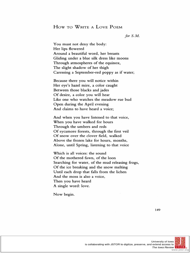 How To Write A Love Poem | PDF