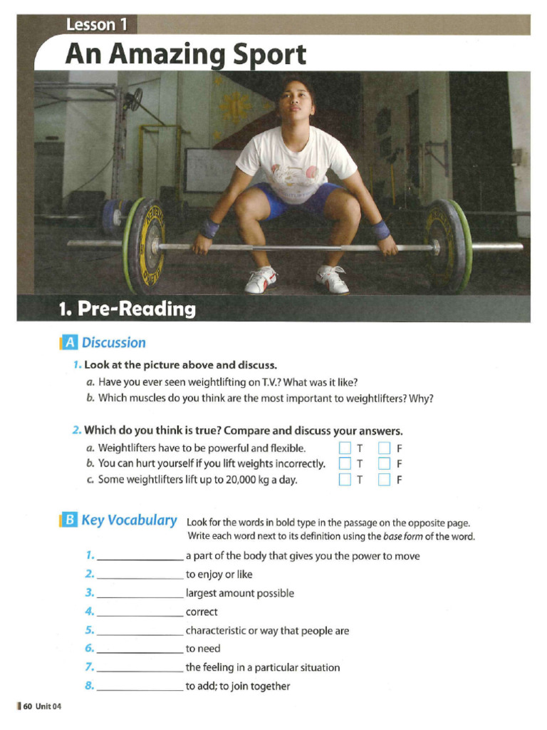 G6&7 STUDENT - Amazing Sport reading (worksheet) | PDF