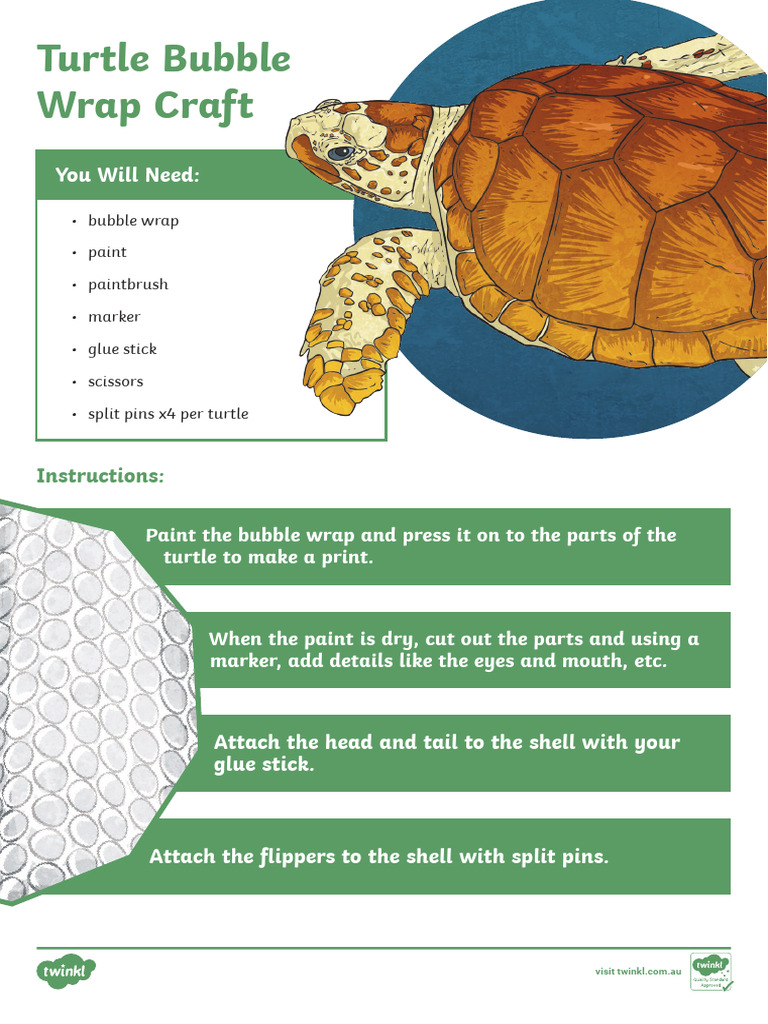 Turtle Bubble Wrap Craft | PDF