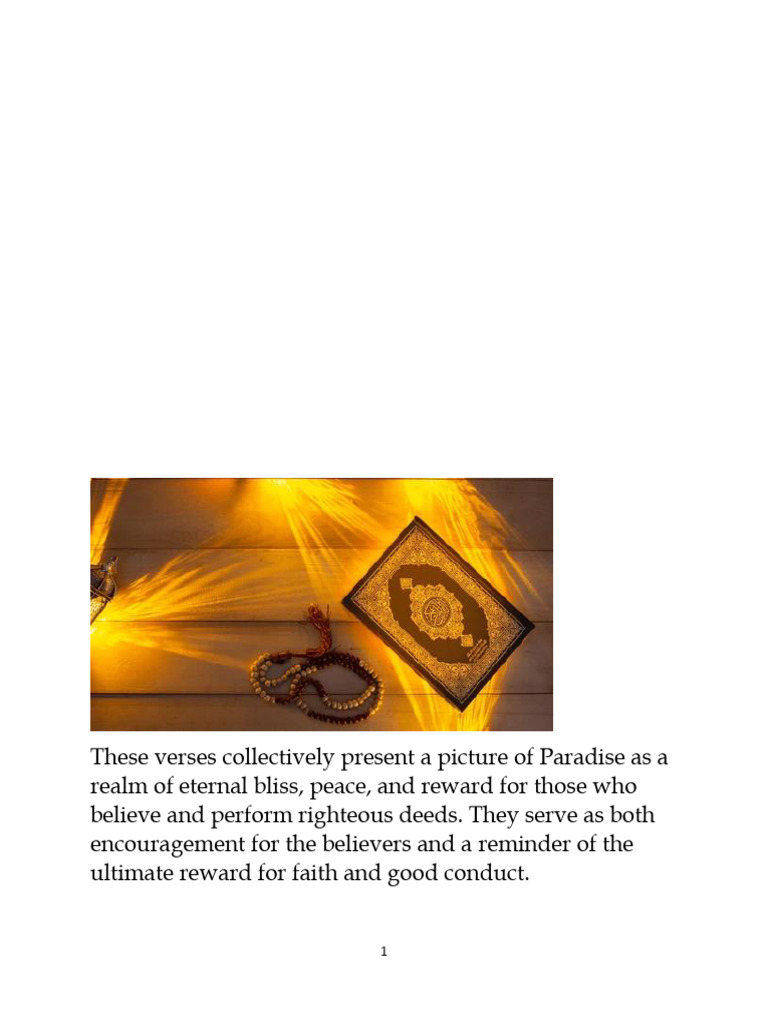 Verses On Description of Paradise | PDF | Religious Belief And Doctrine ...