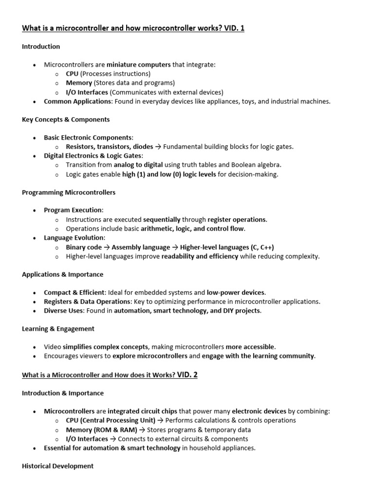 Understanding Microcontrollers: Functions & Applications | PDF | Microcontroller | Central ...