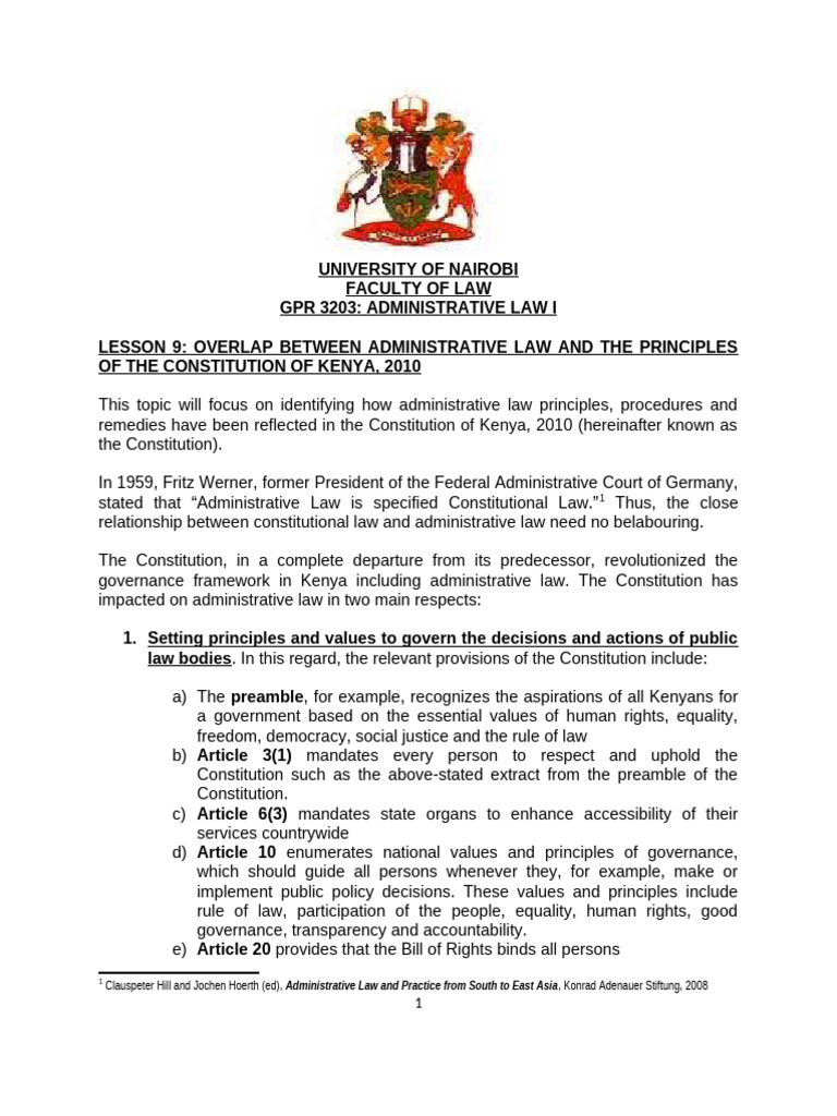 Lesson 9 - Overlap Between Administrative and Constitutional Law | PDF ...