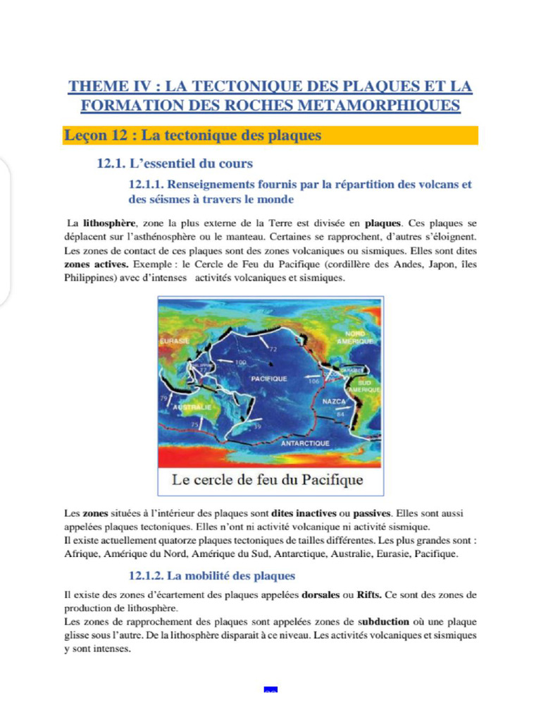 Leçon 12 Tectonique Des Plaques | PDF