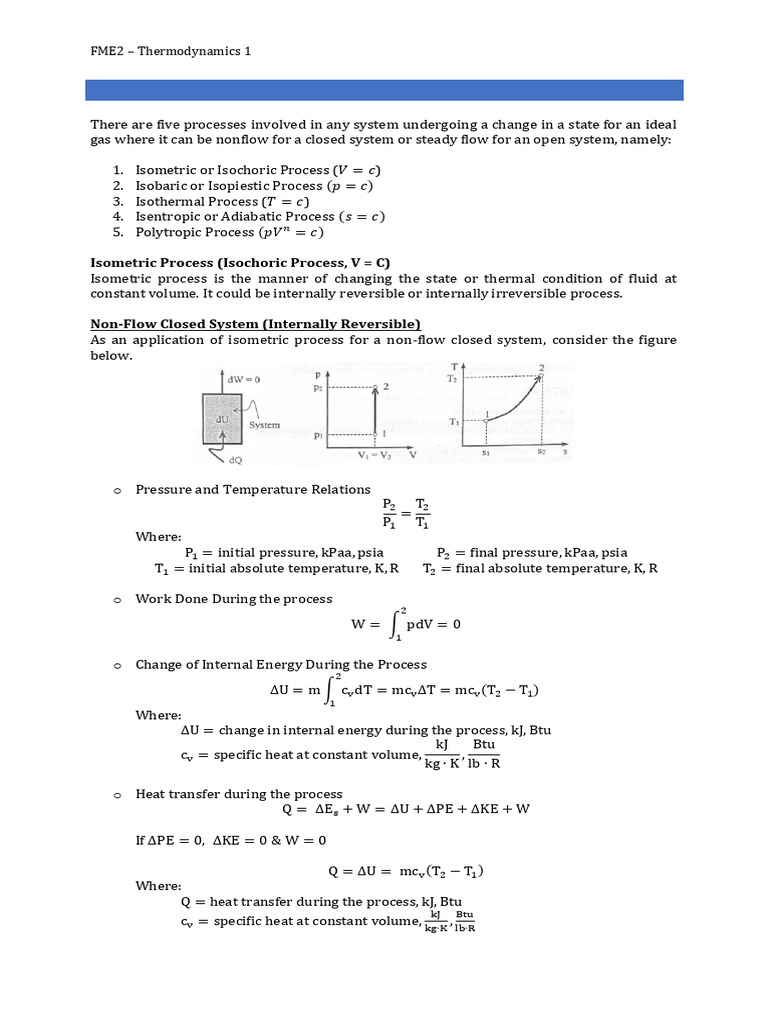 Fluid Thermodynamics: Key Processes | PDF | Heat | Enthalpy