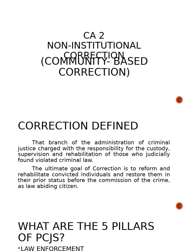 Non Institutional Correction | PDF | Parole | Pardon