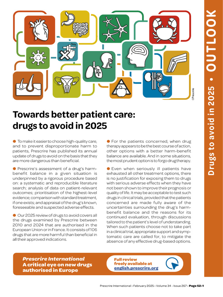 Towards Better Patient Care Drugs To Avoid in 2025 | PDF | Clinical ...