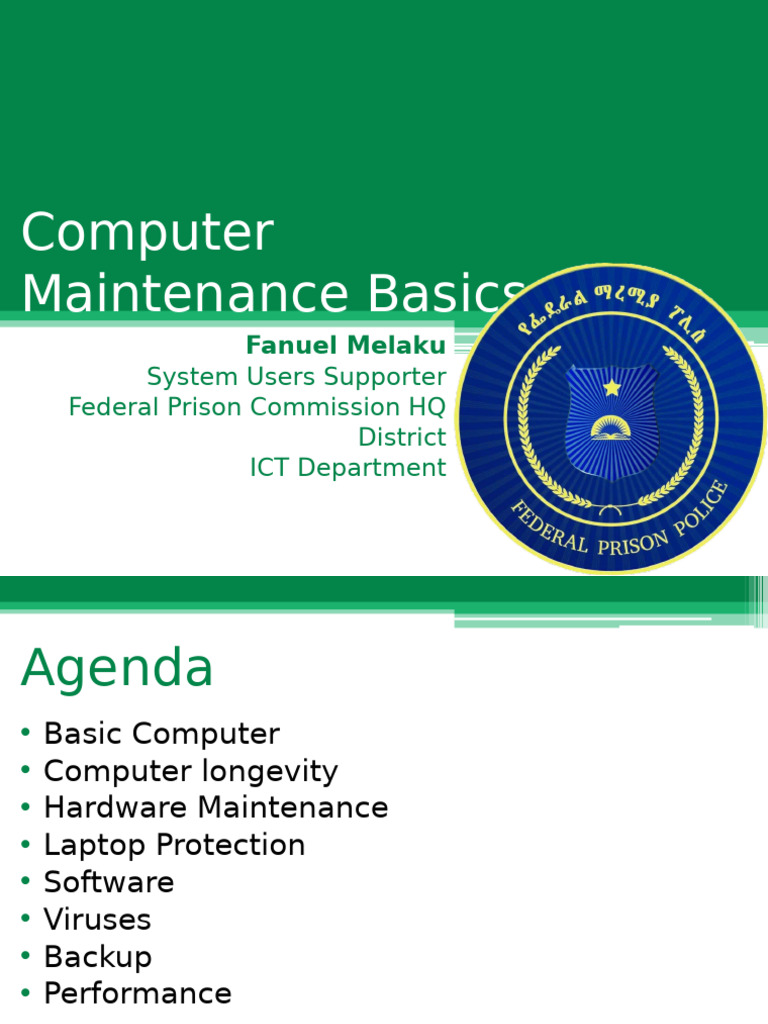 Computer Maintenance Basics | PDF | Computer Virus | Computer Data Storage