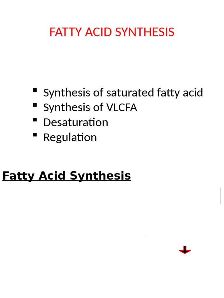 Fatty Acid Synthesis Overview | PDF | Biosynthesis | Nutrients