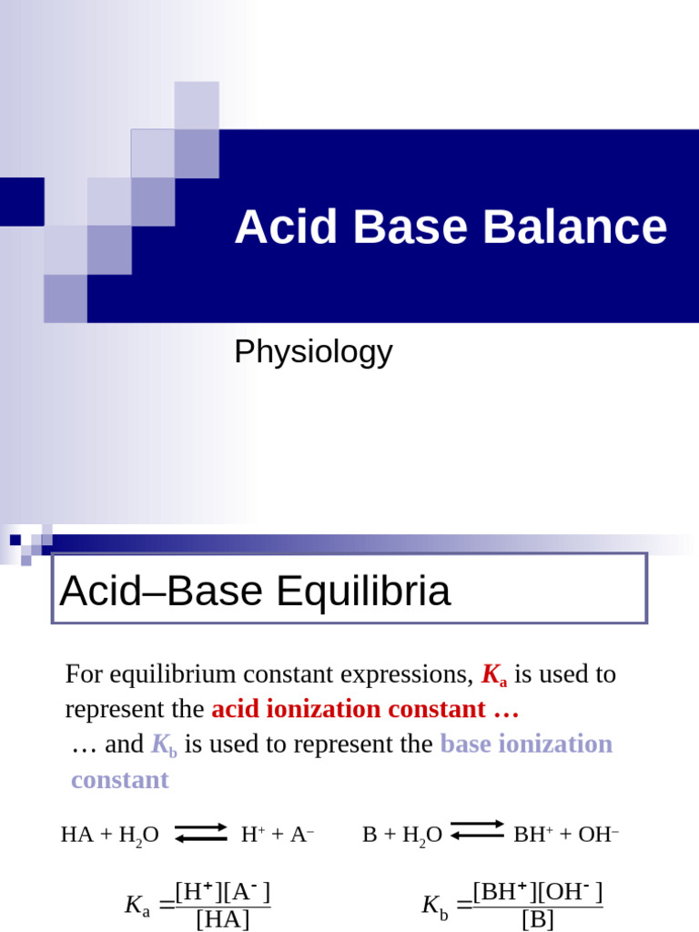 Acid Base Balance - MLT | PDF | Bicarbonate | Buffer Solution