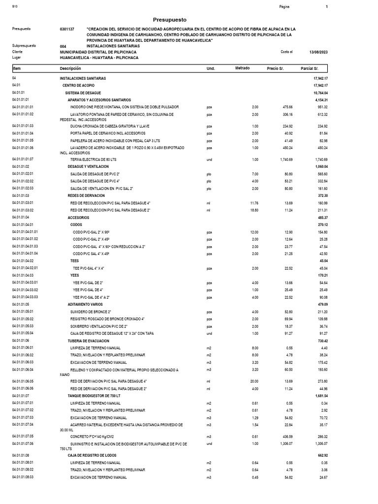 Instalaciones Sanitarias | PDF | Herramientas | Ingeniería Química