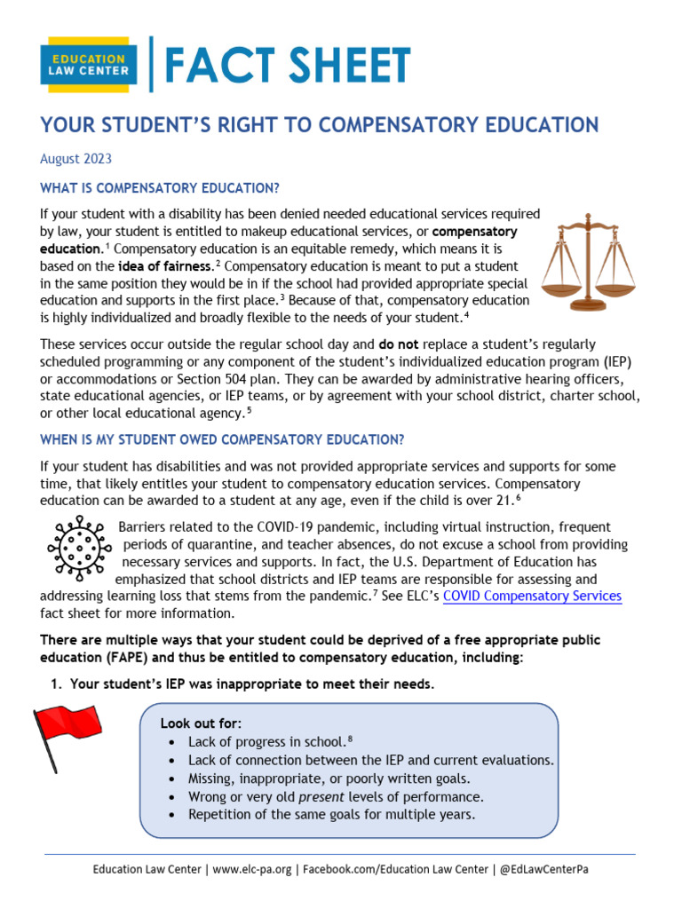 Right To Compensatory Education 2023 | PDF | Individualized Education ...