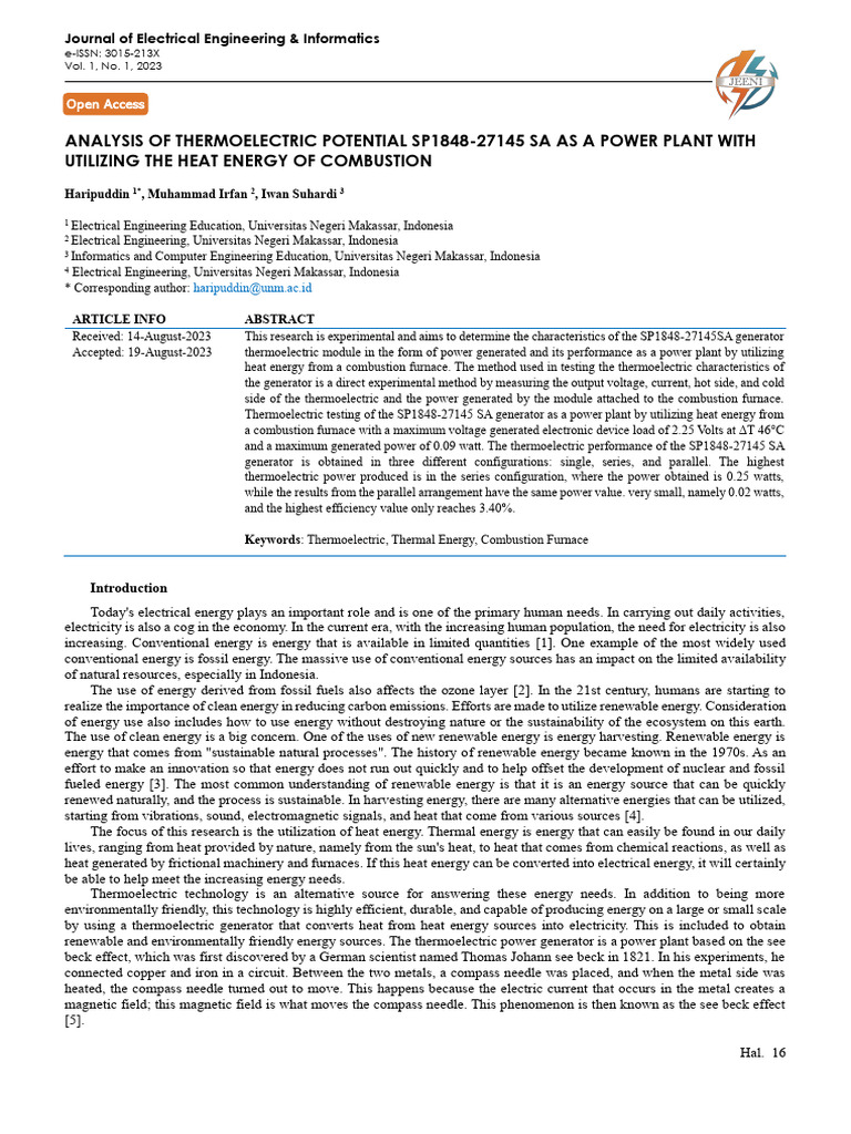 Analisis Potensi Termoelektrik - Rumus Figure of Merit | PDF | Energy ...