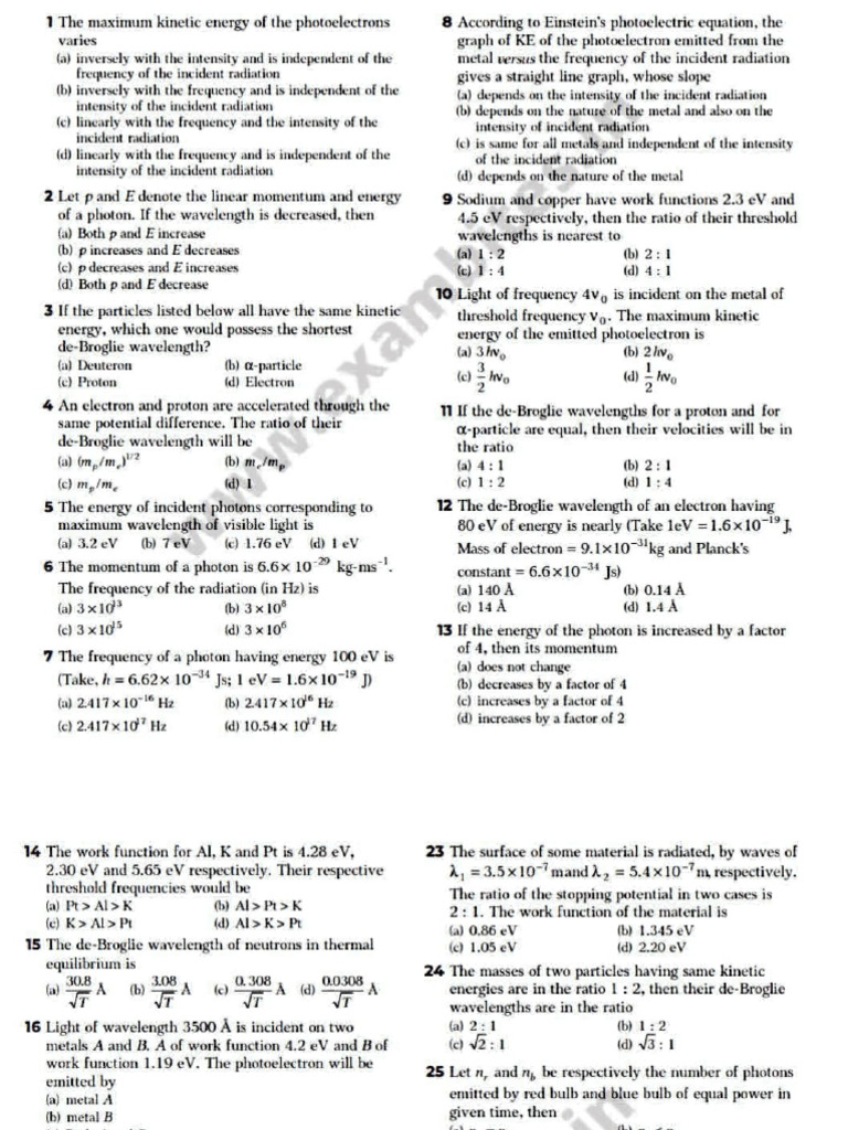 JEE | PDF | Photoelectric Effect | Electronvolt