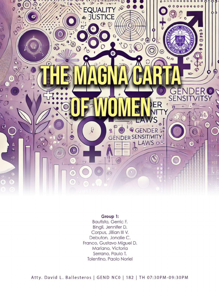 Group1 Magna Carta of Women | PDF | Gender Equality | Gender Studies