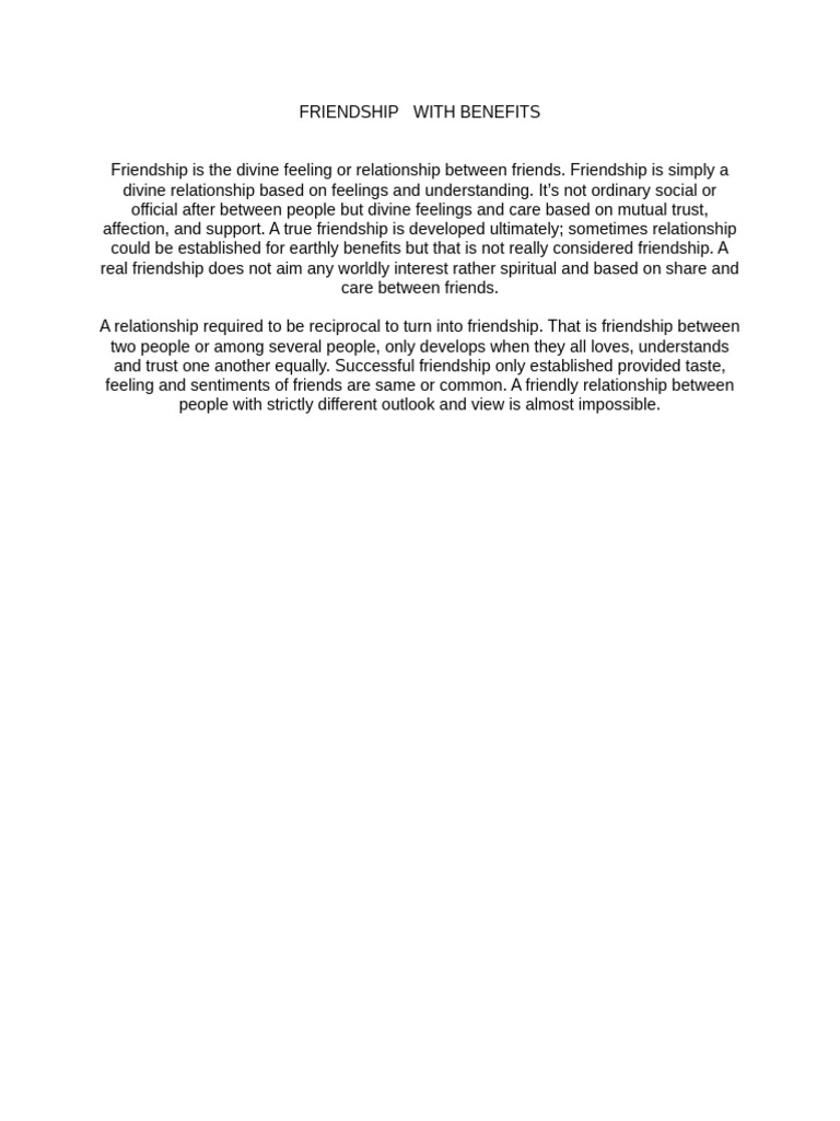 Friendship | PDF
