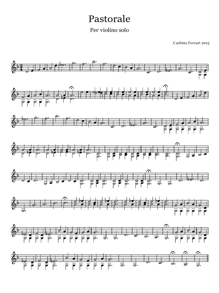 Violin Solo: Pastorale by Carlotta Ferrari | PDF