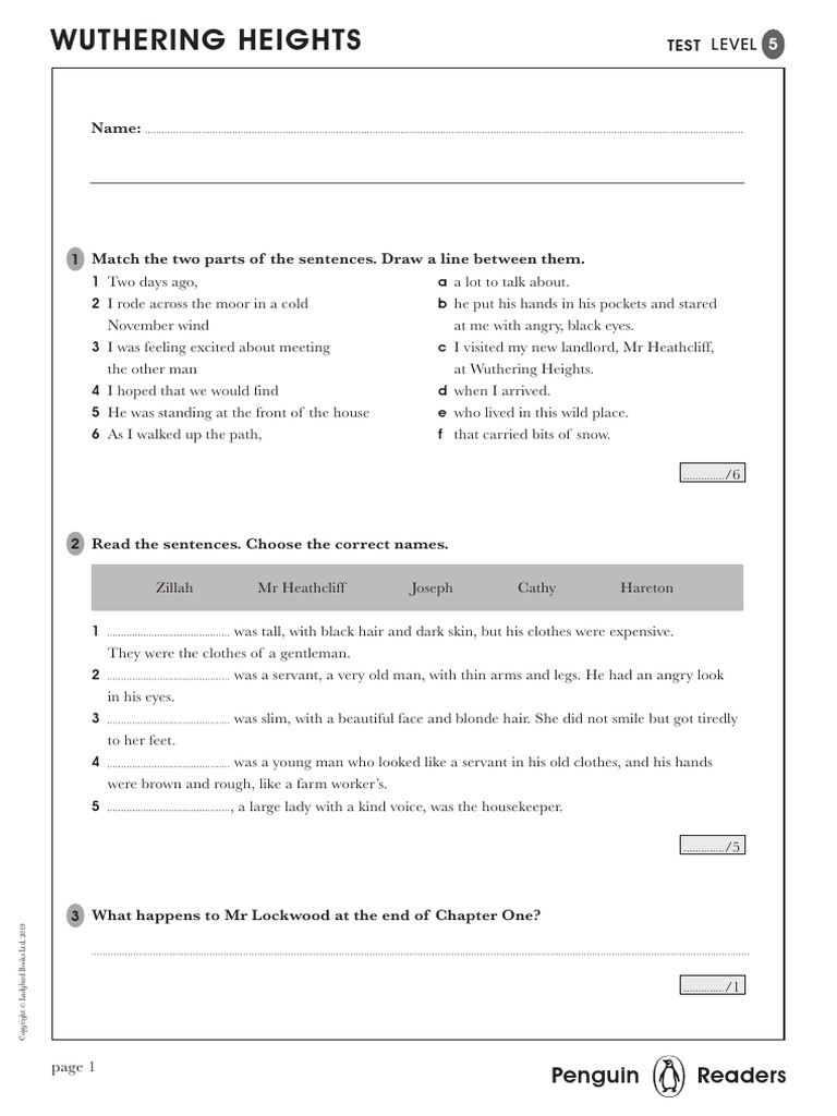 PR WUTHERING HEIGHTS Test | PDF | Wuthering Heights | Heathcliff ...