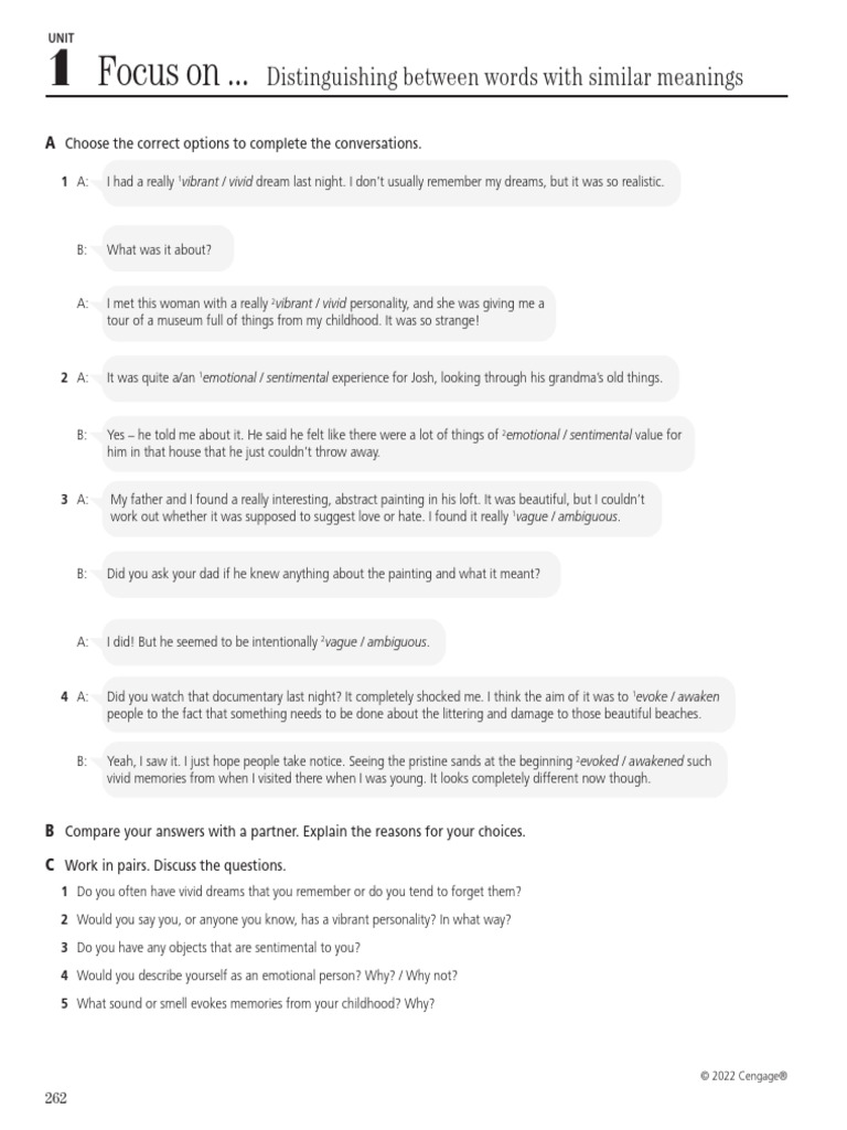 Voices Advanced Unit 1 Focus On 0 | PDF | Dream