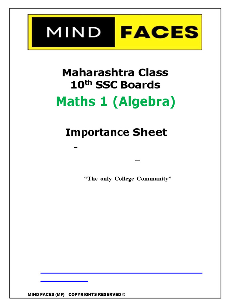 Mind Faces - Algebra Sheet | PDF | Equations | Quadratic Equation