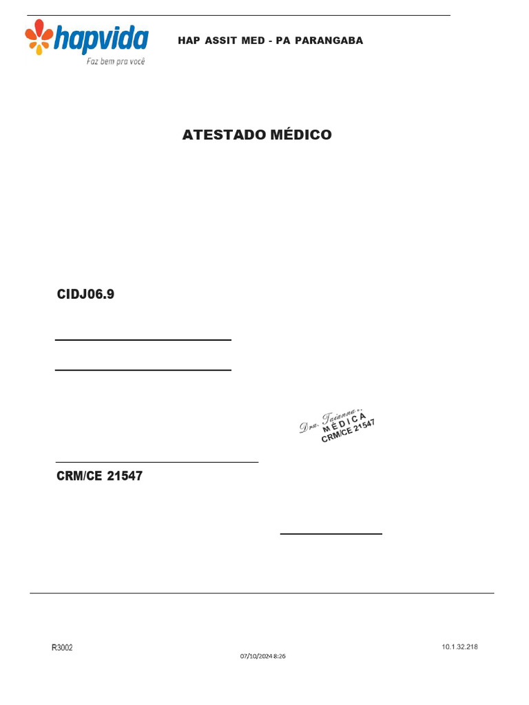 Modelo Atestado | PDF