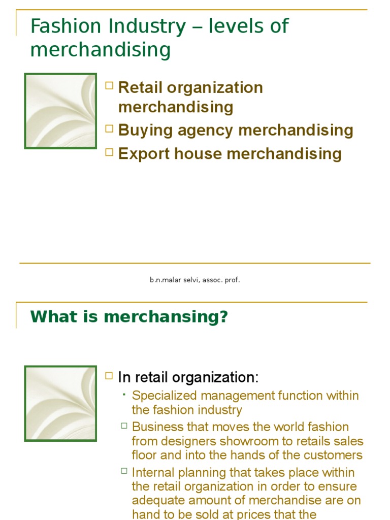Fashion Industry - Levels of Merchandising | Download Free PDF | Retail ...