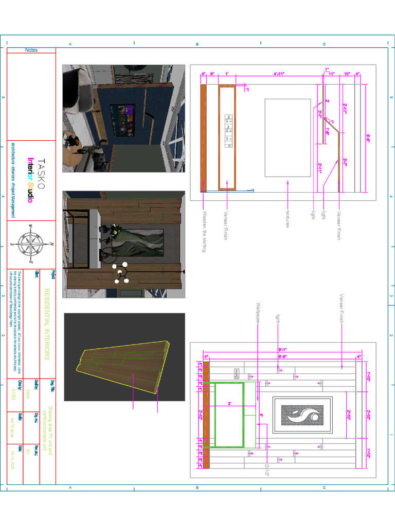 24.drawing Area TV Unit and Partition - Console Unit | PDF