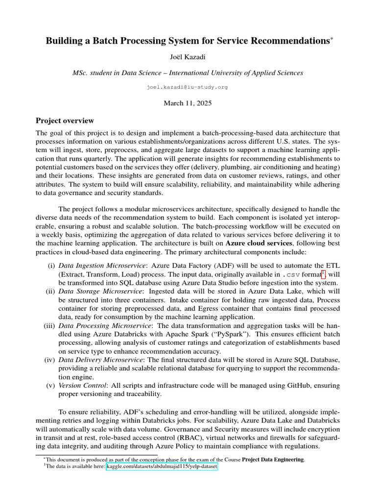 Batch Processing for Service Recommendations | PDF | Computing ...