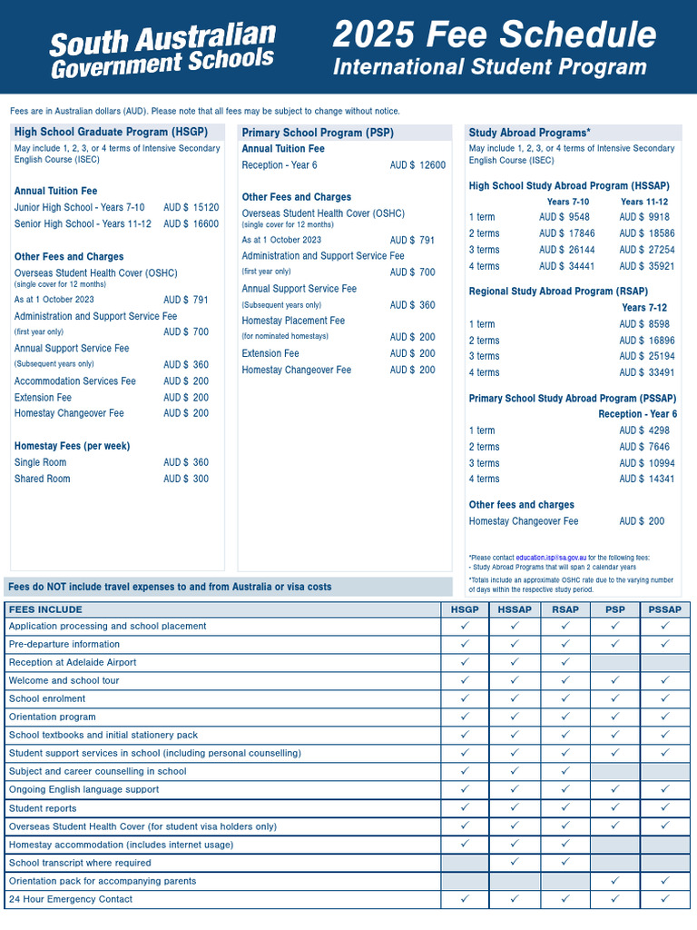 2025 International School Fee Schedule | PDF | Cost Of Living | Fee